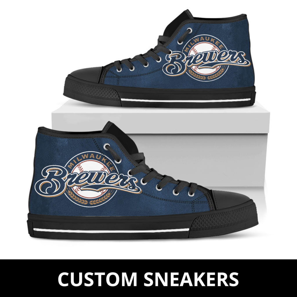 Milwaukee Brewers High Low Top Fan Custom Running Shoes Sneakers ...